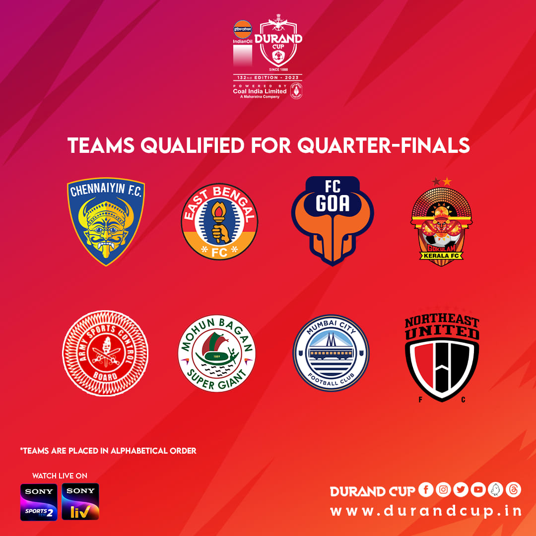Durand Cup 2023 Quarter Final Qualifiers Fixtures | Live Updates | Bodo ...